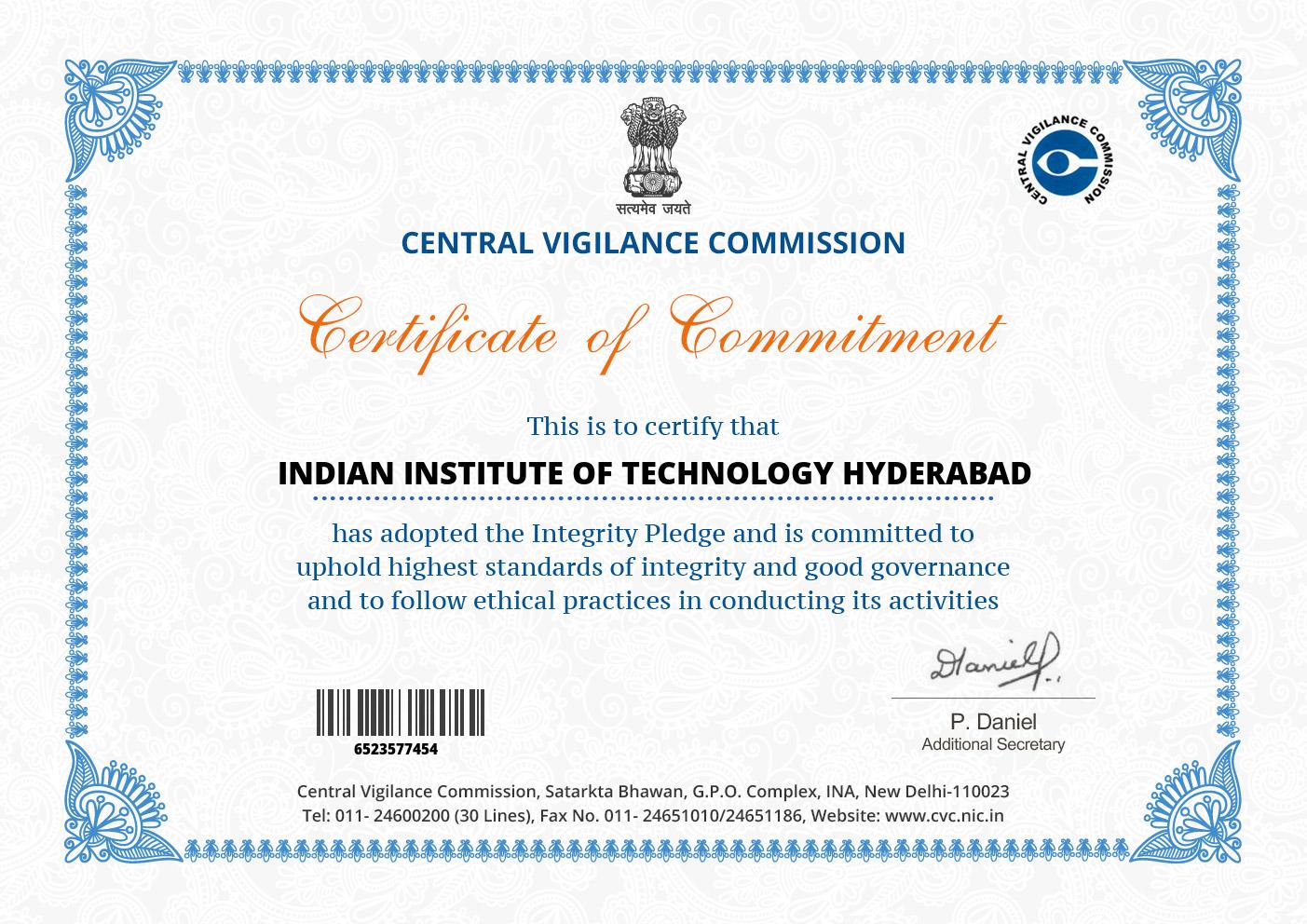 IITH observes vigilance awareness week | IIT Hyderabad